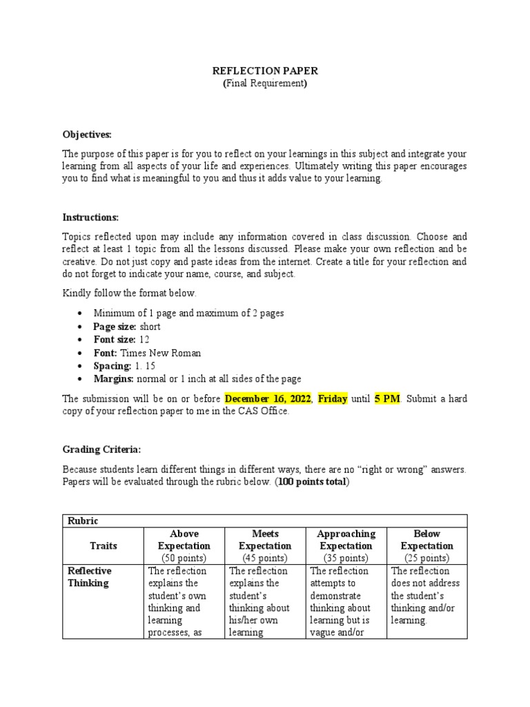 GE 108 Reflection Guidelines | Download Free PDF | Learning | Experience
