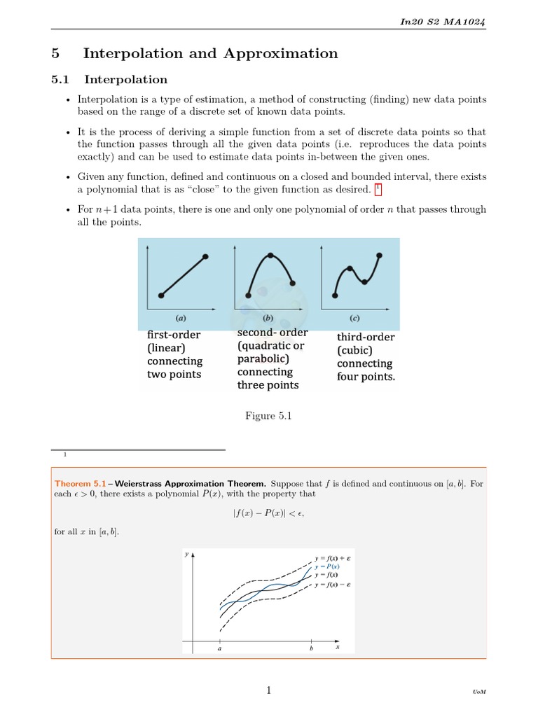 Note 5 - Interpolation and Appriximations | PDF