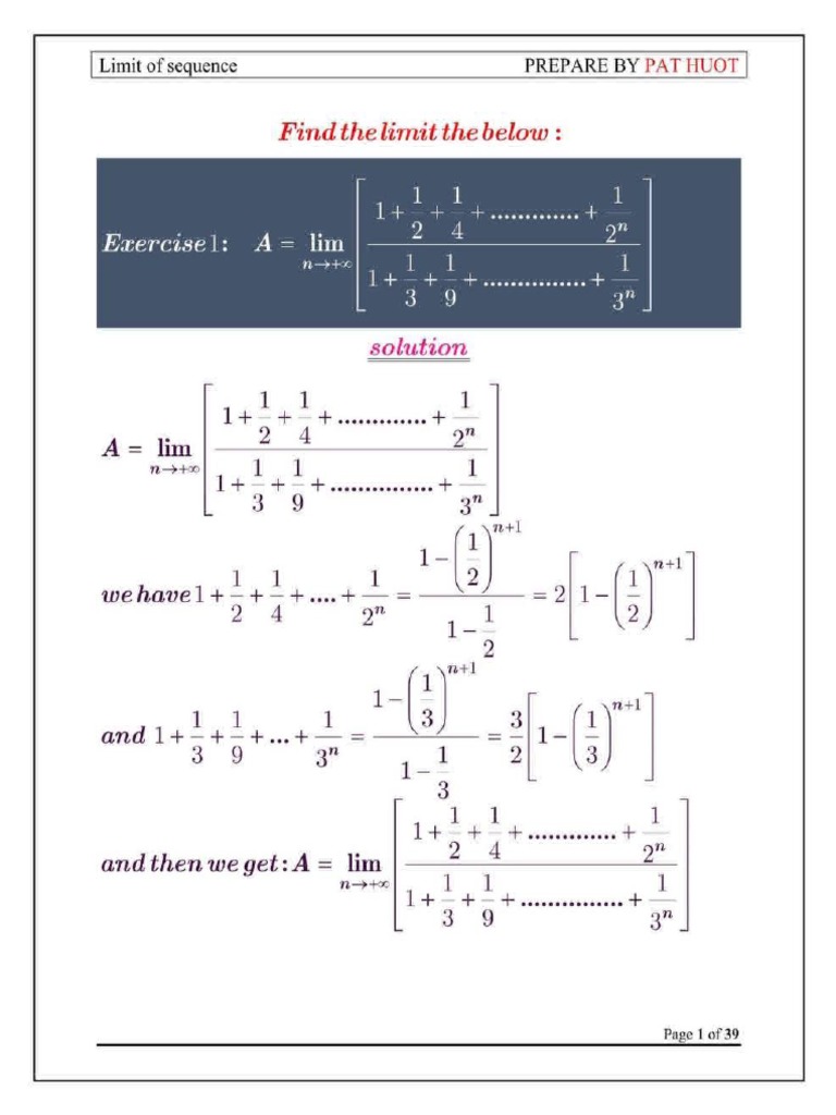 Limit Sequence Pdf