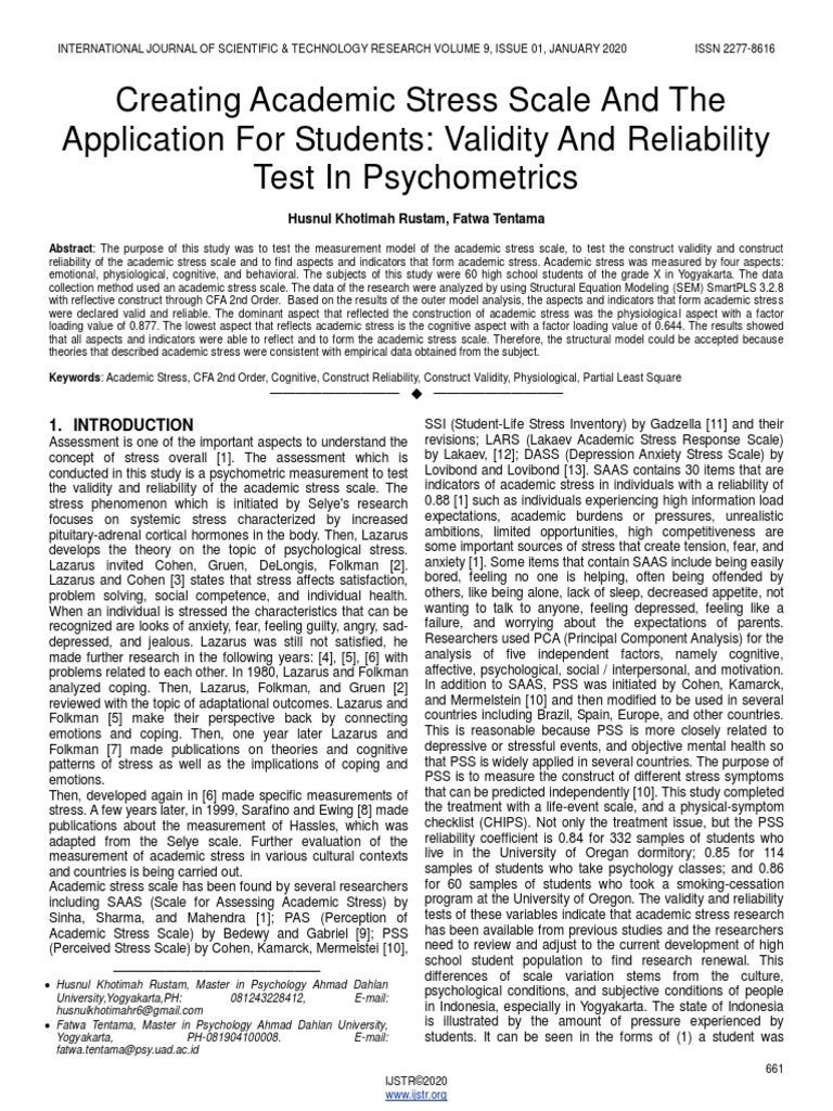 Creating Academic Stress Scale and The Application For Students ...