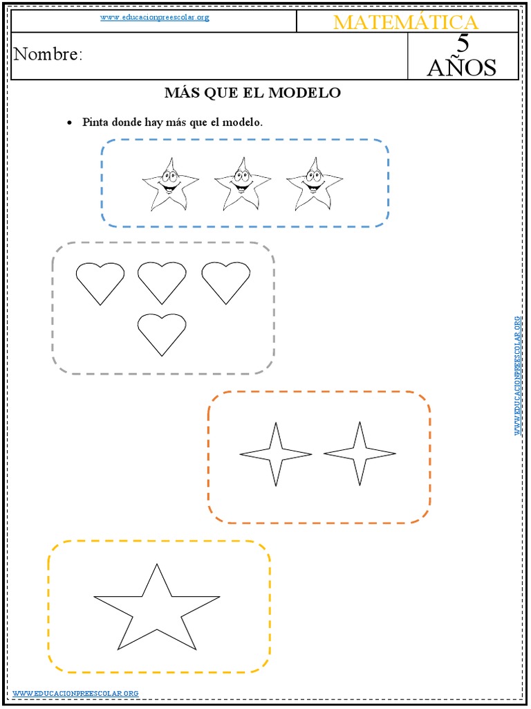Actividades-de-Mas-y-Menos-que-el-Modelo-Para-Niños-de-5-Años | PDF