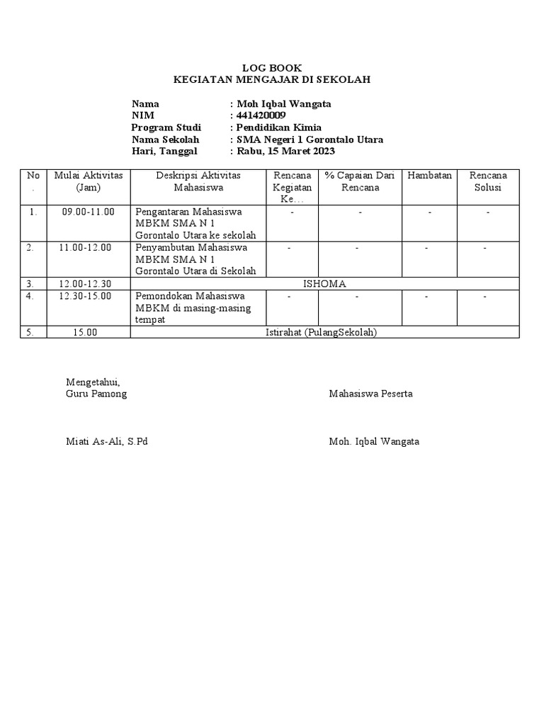 Logbook MBKM 2023-1 | PDF