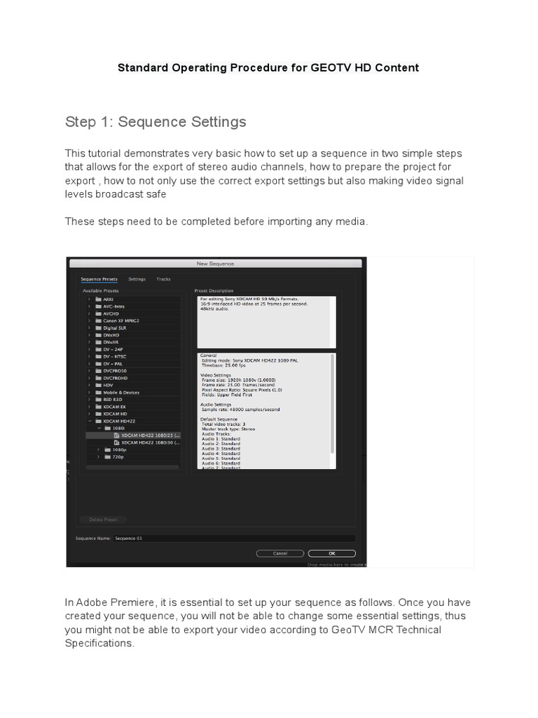 GEOTV HD Content Export Procedure | PDF