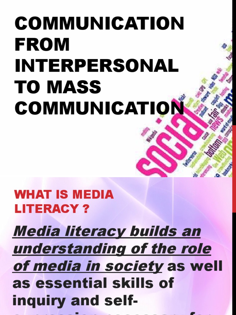Interpersonal to Mass Communication | PDF | Communication | Information ...