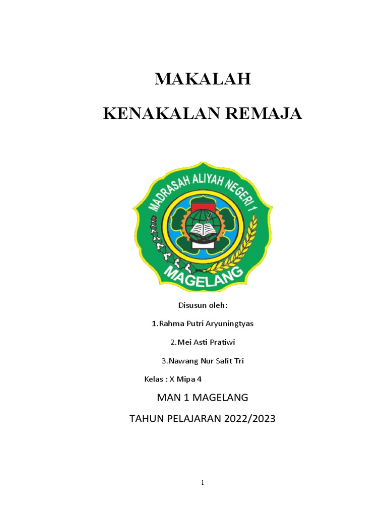 Kenakalan Remaja: Penyebab dan Solusi | PDF