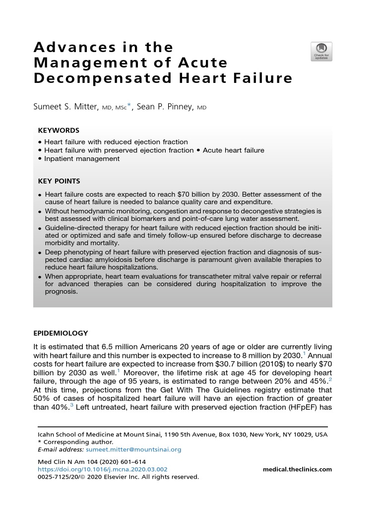 Advances Management ADHF | PDF | Heart Failure | Heart