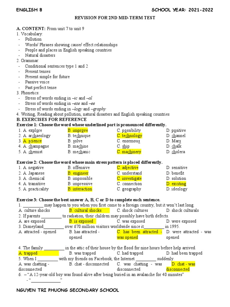 E8 Revision 2nd Midterm 21.22 | PDF | Tornadoes | Atmosphere Of Earth