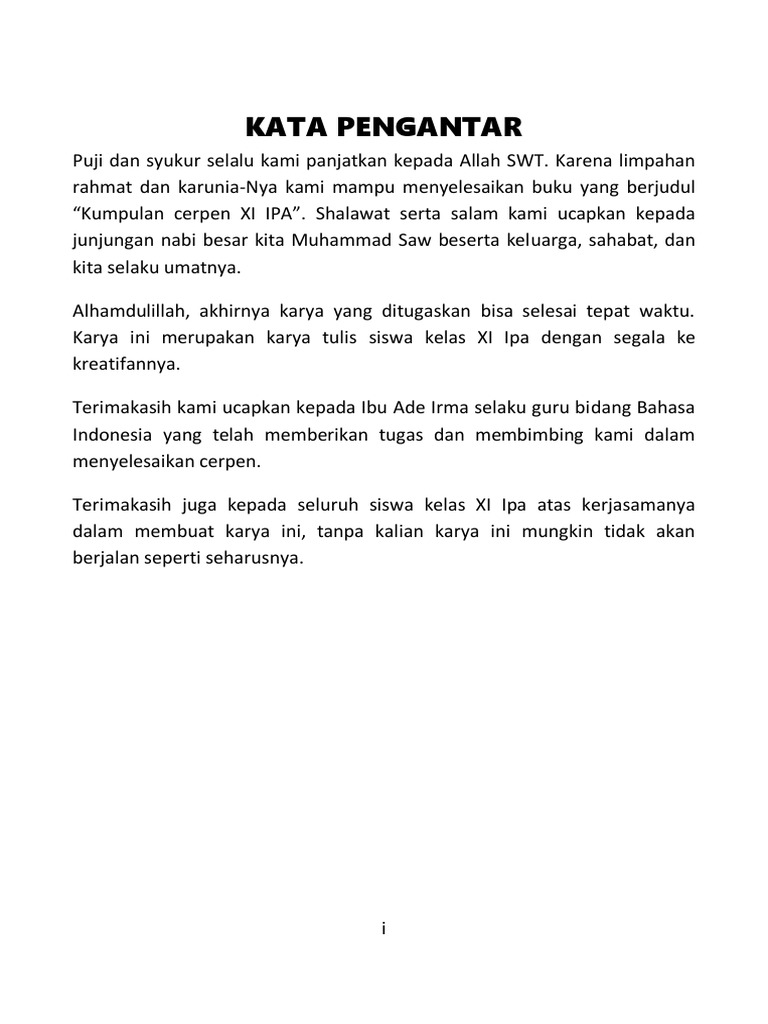 Cerpen XI IPA PDF | PDF