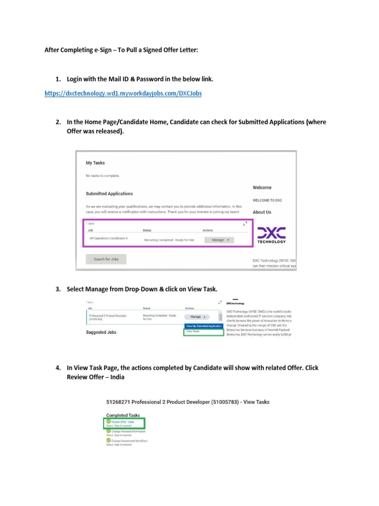 Downloading Your Signed Offer Letter | PDF