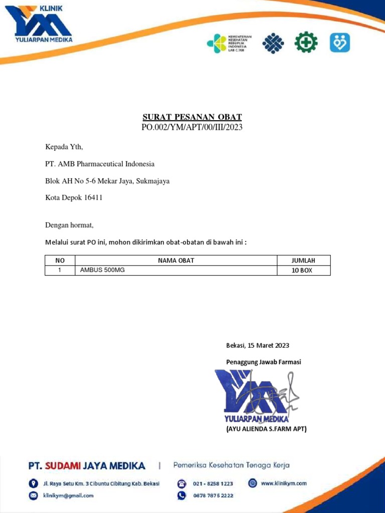 Surat Pesanan Obat Apotek New Pdf