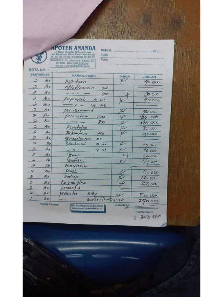 Nota Apotek | PDF