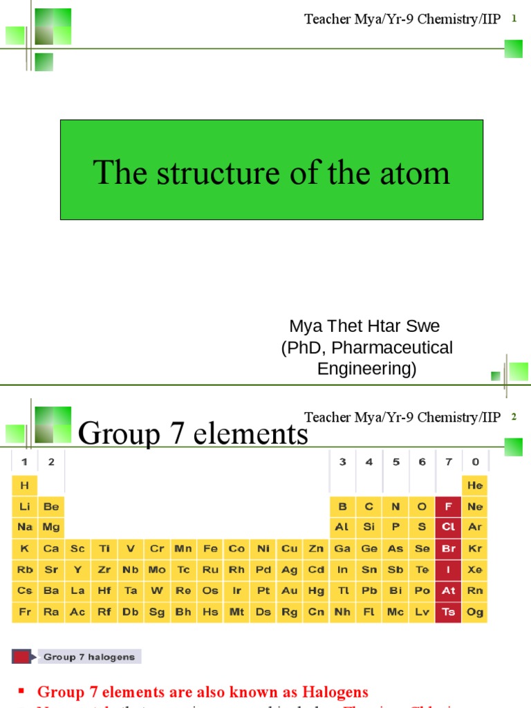 Chemistry-Group 7 Elements | PDF | Chlorine | Iodine