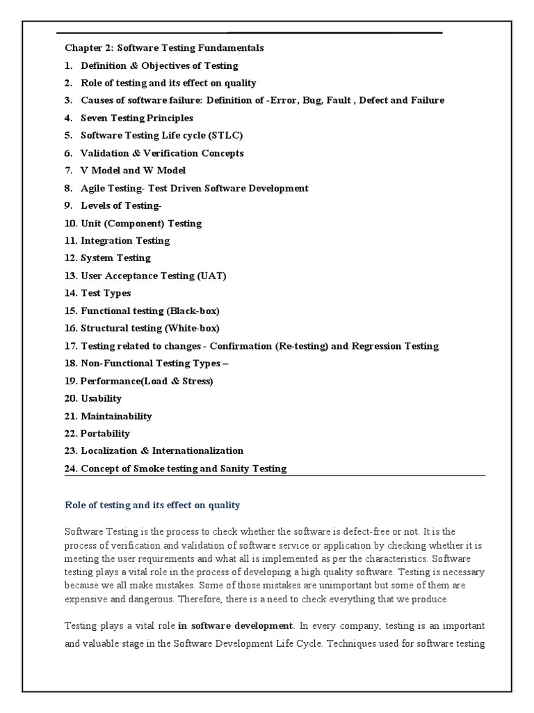 Ch 2 Software Testing Fundamentals Km Pdf Software Testing Software Bug