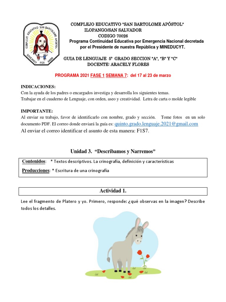 5o-A-B-C-LENGUAJE-FASE 1 SEMANA 7-Seño Aracely Flores PDF | PDF | Adjetivo