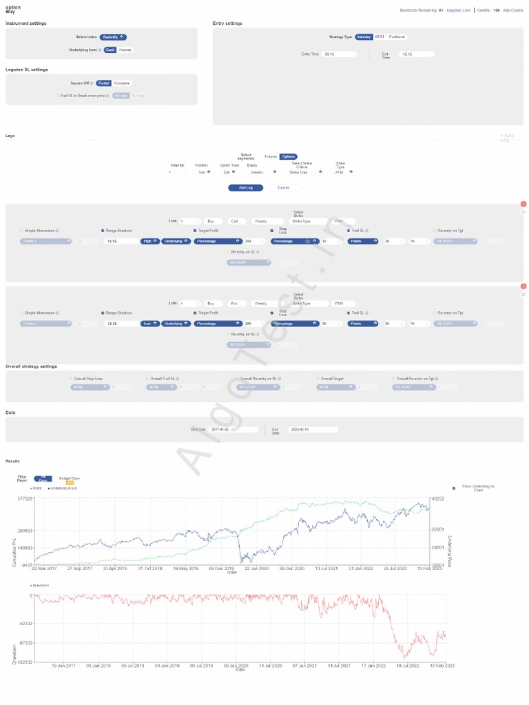 Algotest - Strategy - Option Buy - Ca4txsa | PDF