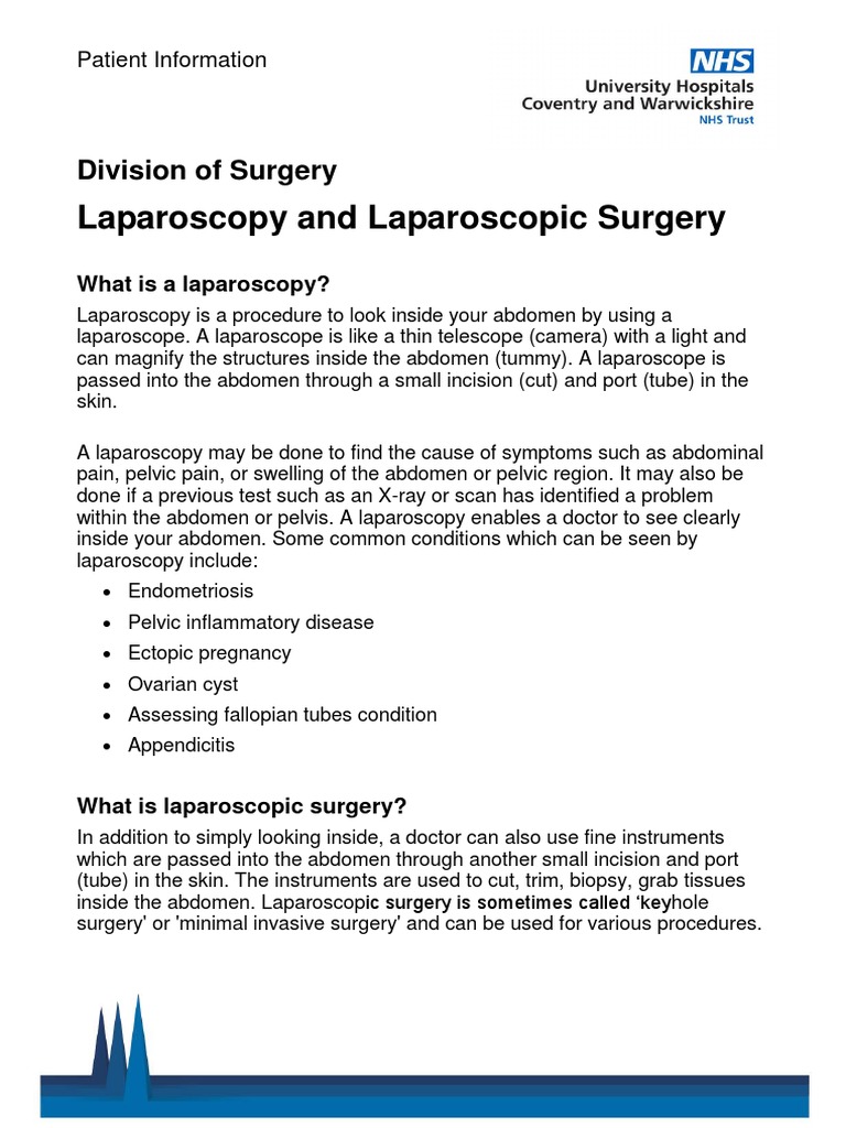 Laparoscopy and Laparoscopic Surgery PDF | PDF | Surgery | Medical Specialties