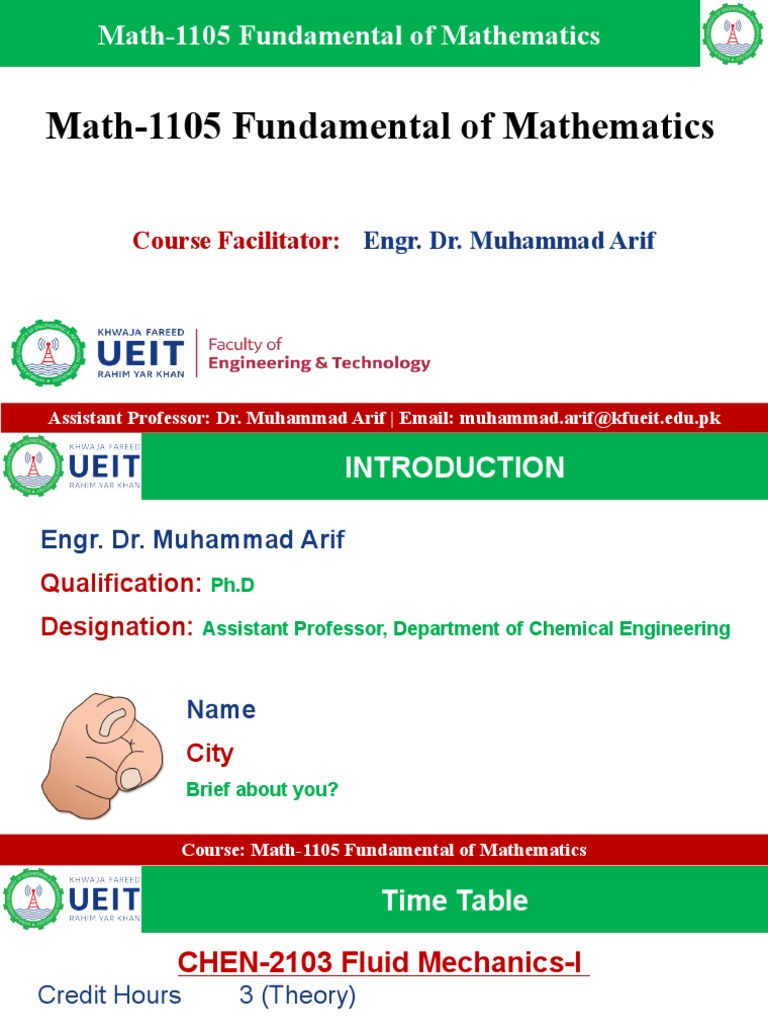Math-1105 Fundamental of Mathematics1-2 | PDF | Equations | Mathematics