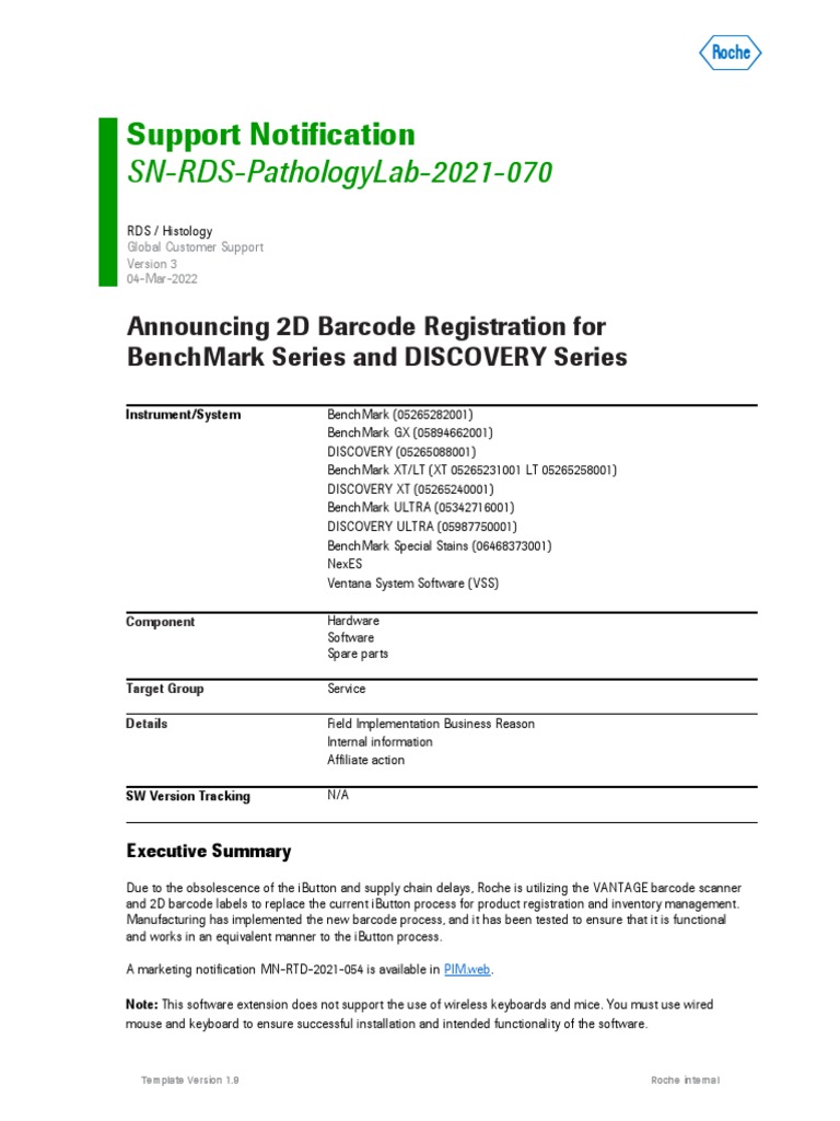 2D Barcode Registration for Roche Systems | PDF | Barcode | Image Scanner