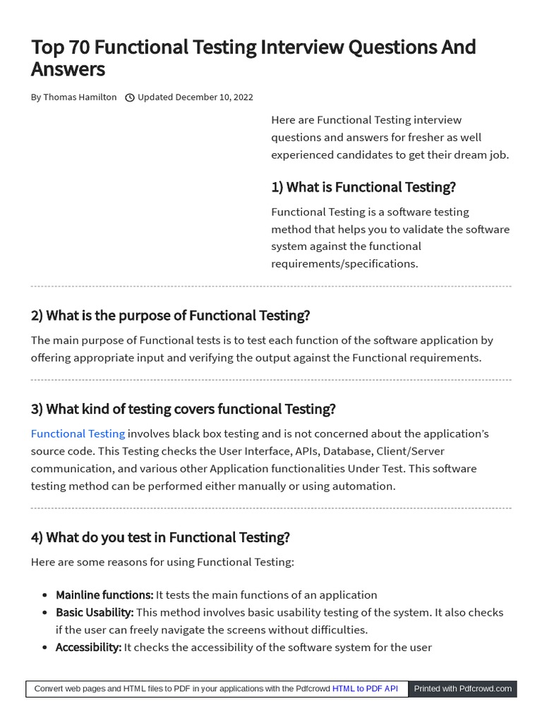 Functional Testing Pitanja Pdf Software Testing Software Bug 