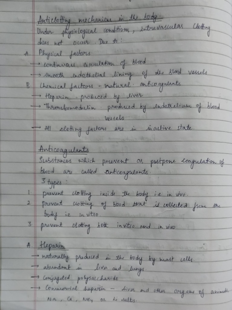 Anticoagulants Notes | PDF | Clinical Medicine | Diseases And Disorders