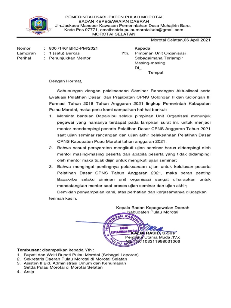 Surat Penunjukan Mentor | PDF