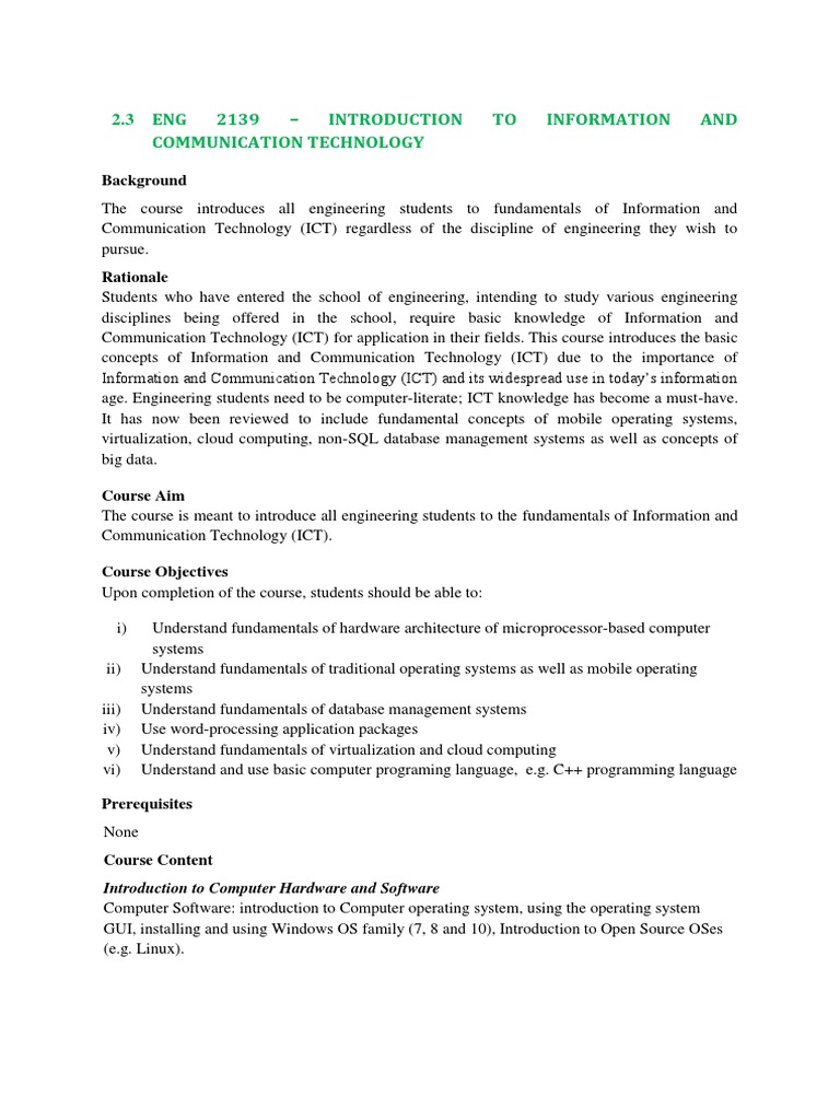 ENG 2139 - Content - v2.0 PDF | PDF | Computers | Technology & Engineering