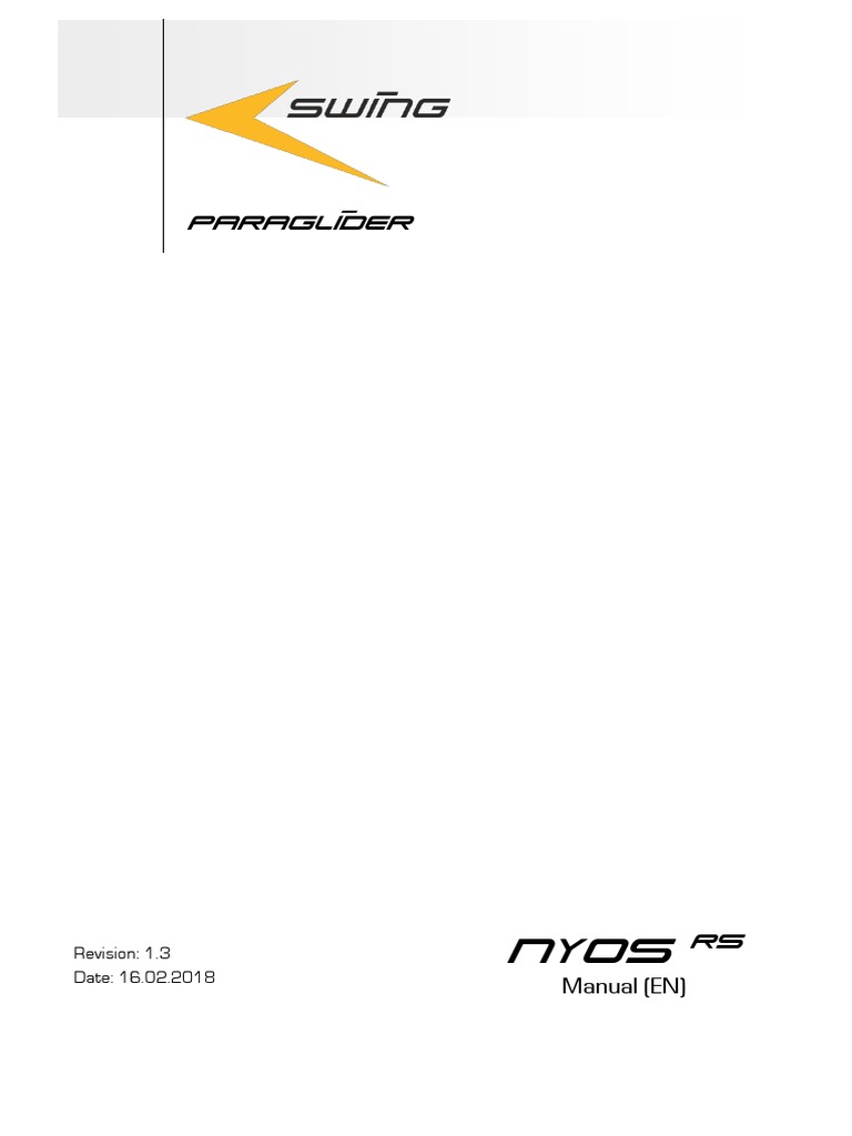 SWING NYOS RS-manual En-V1 3-16 02 2018 | PDF | Gliding | Transport