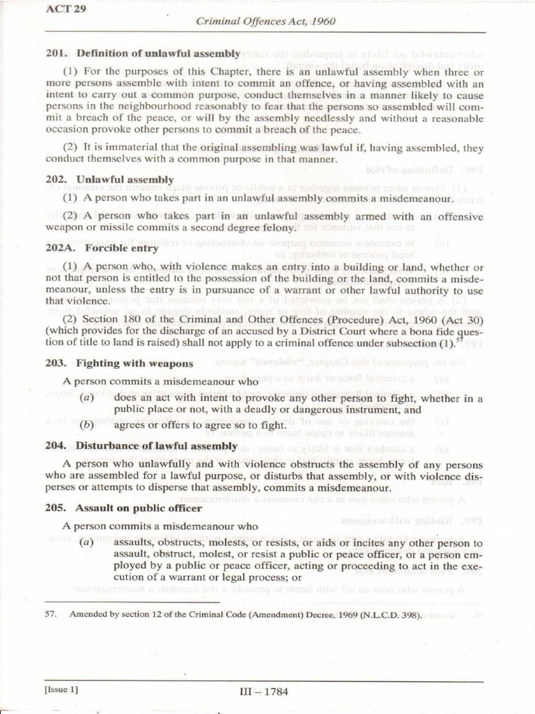 Act 29 of Criminal Offernce Act, 1960 PDF | PDF
