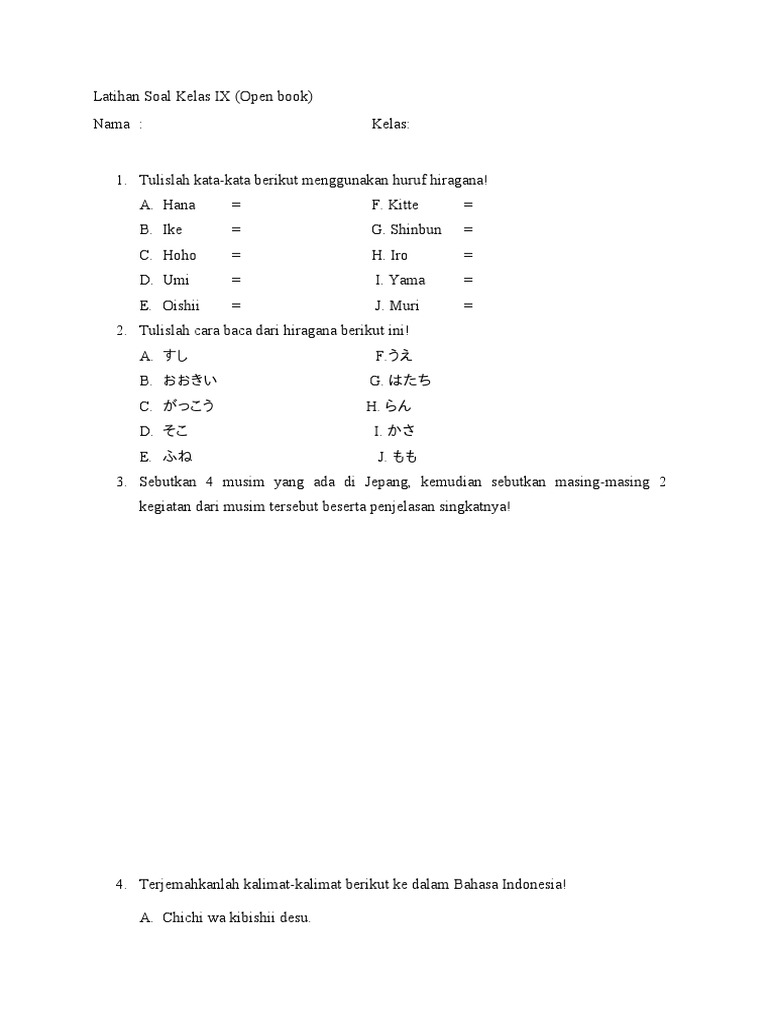 Latihan Soal Kelas IX 22-23 | PDF | Seni & Disiplin Bahasa