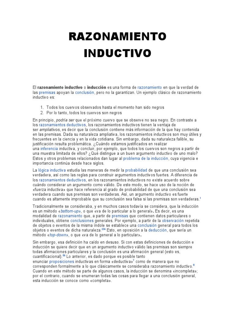 Razonamiento Inductivo | PDF | Razonamiento inductivo | Razonamiento deductivo