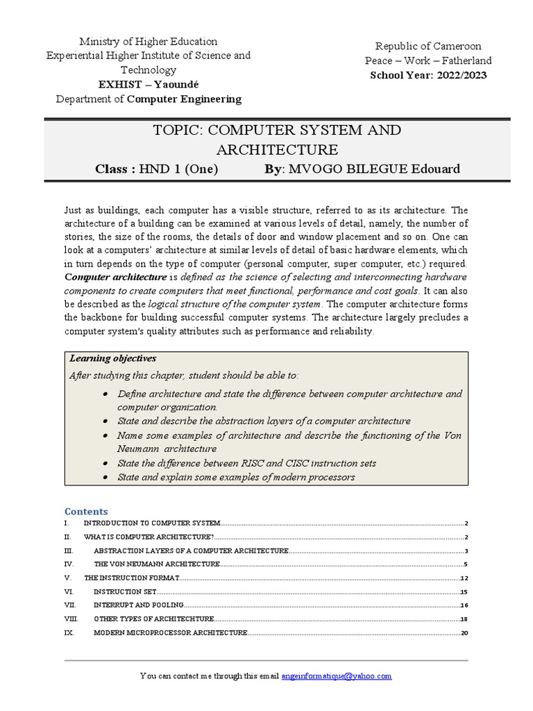 Computer System Architecture Pdf Random Access Memory Central Processing Unit