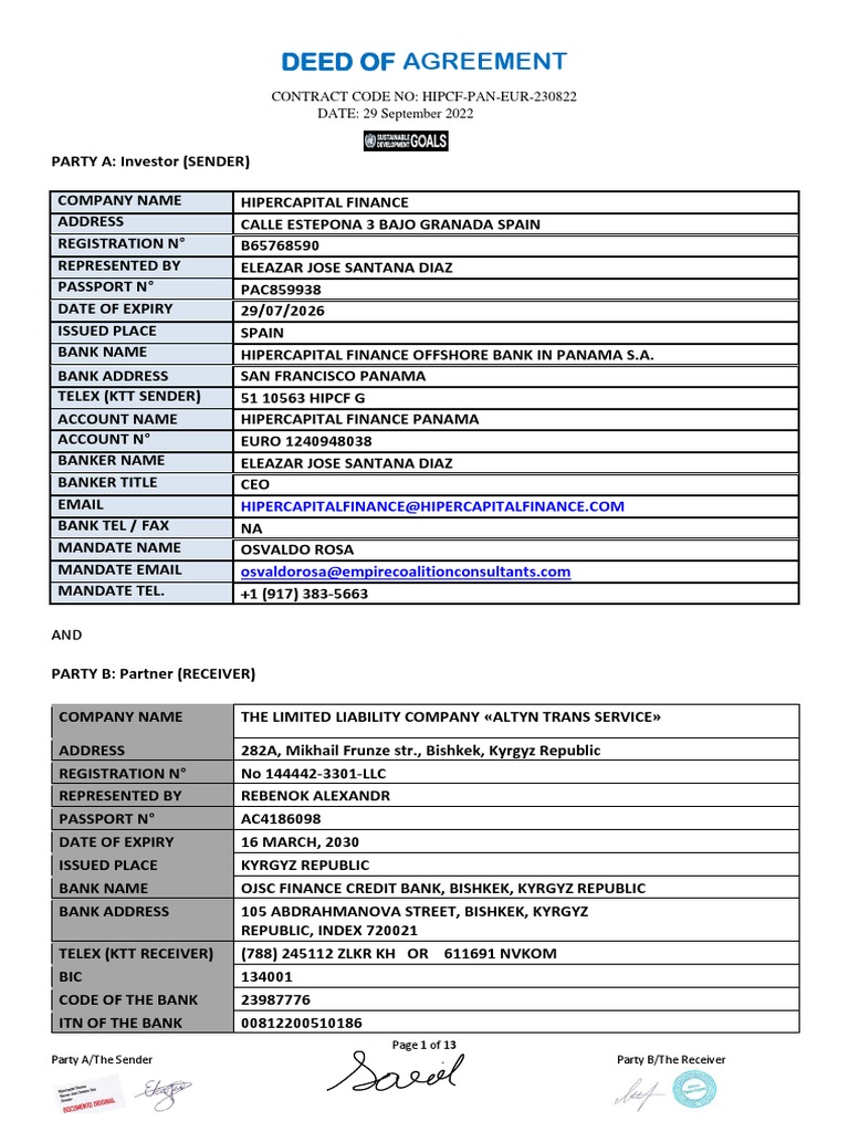 Hipercapital - Doa - KTT - Eur Signed by The Receiver 2 - 220929 - 211740-1 PDF | PDF | Banks ...