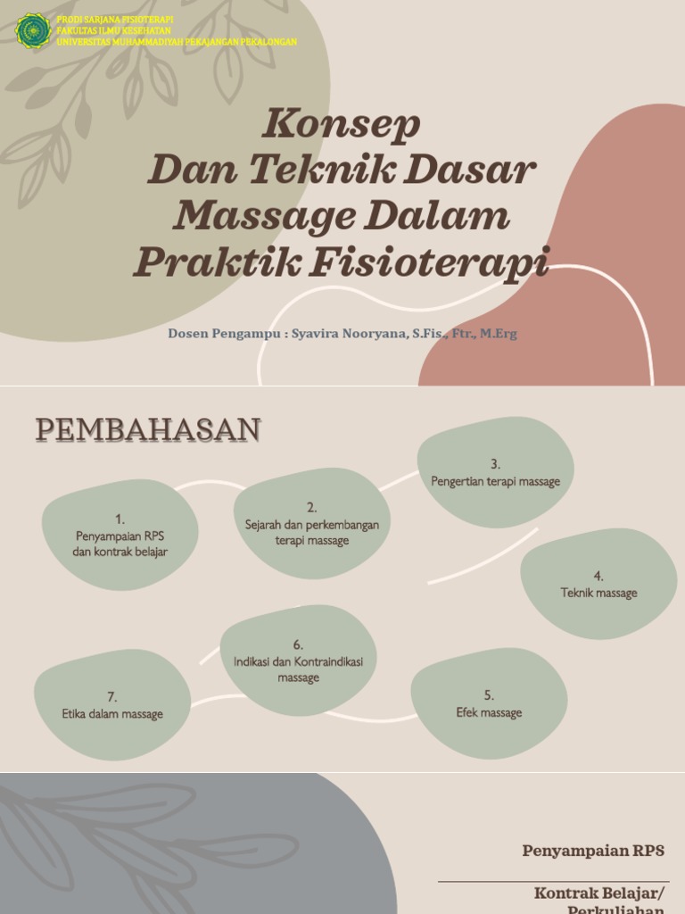 Teknik Dasar Massage Fisioterapi | PDF