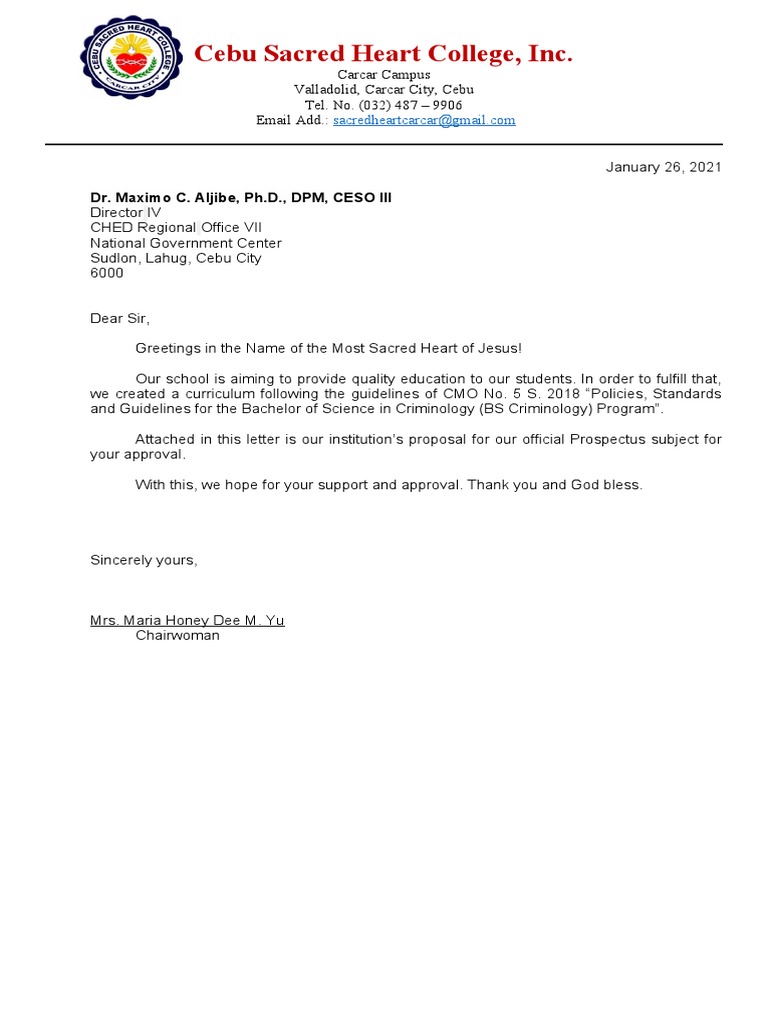 Letter of Request For Approval Prospectus | PDF | Forensic Science ...