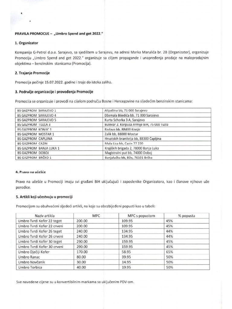 Umbro Potpisana Pravila PDF | PDF
