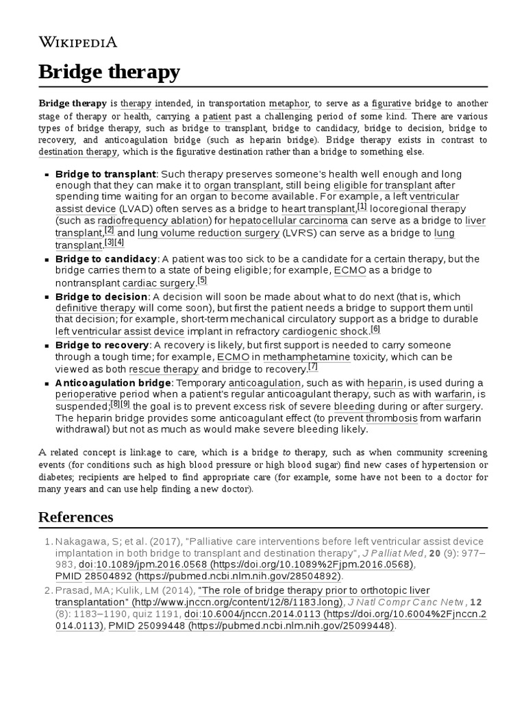 Bridge Therapy | PDF | Medicine | Medical Procedures