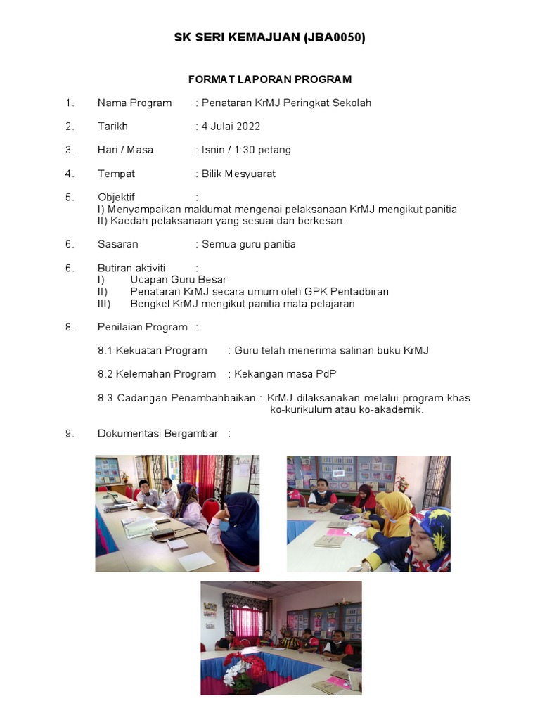 Laporan KRMJ Panitia Muzik JBA0050 | PDF