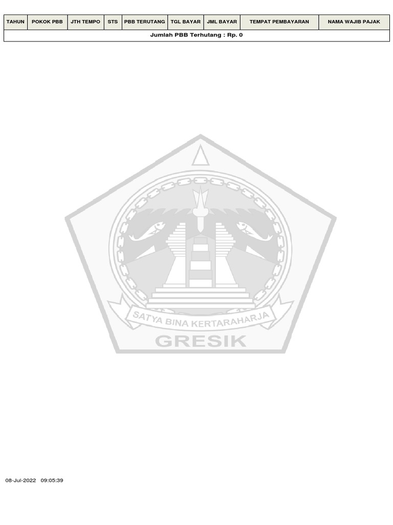 Status Pembayaran PBB | PDF