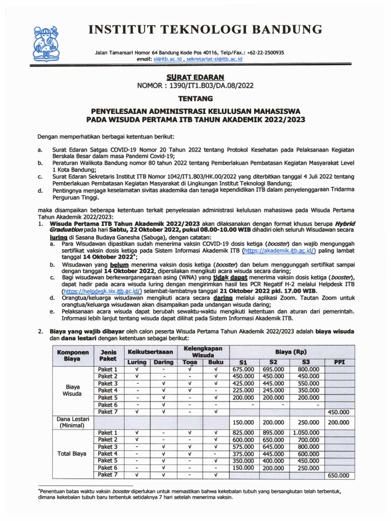 1390-9-2022 Se Penyelesaian Administrasi Kelulusan Mahasiswa PD Wisuda Pertama Ta 2022-2023 E ...