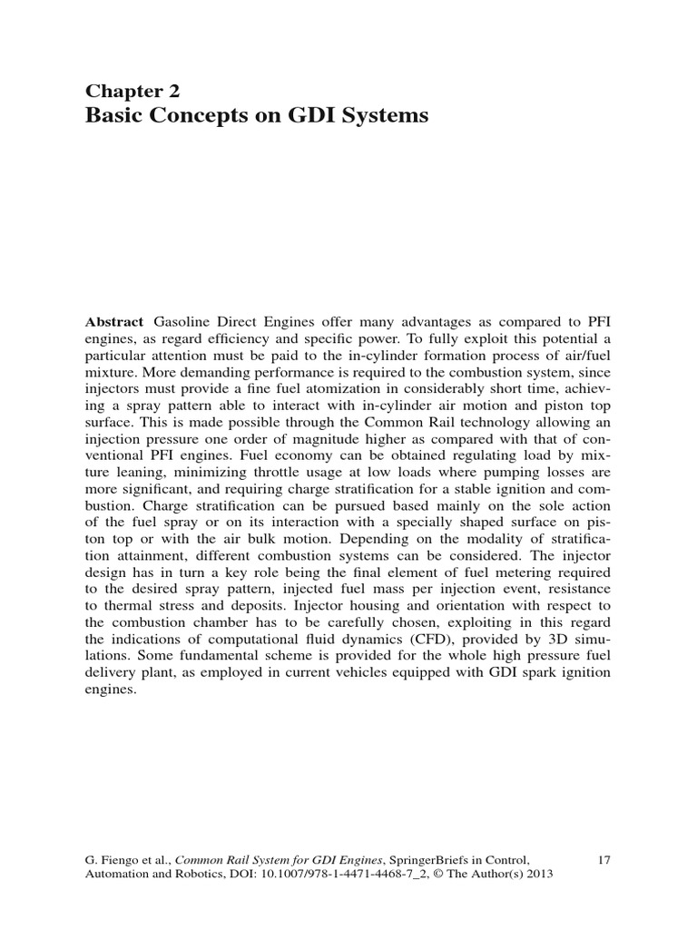 Basic Concepts On GDI Systems PDF | PDF | Fuel Injection | Diesel Engine