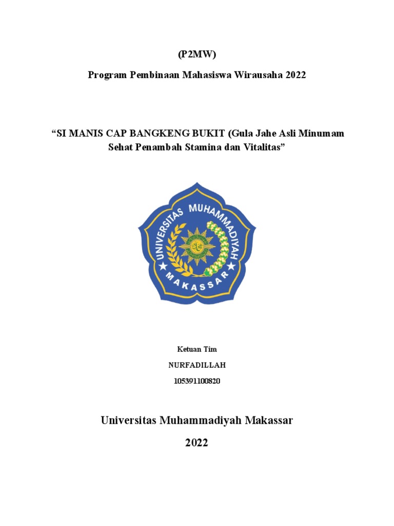 SI MANIS - P2MW - Program Pembinaan Mahasiswa Wirausaha | PDF