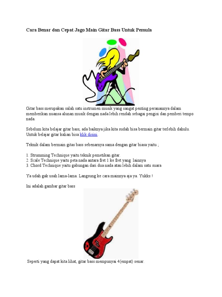 Panduan Pemula Main Gitar Bass | PDF