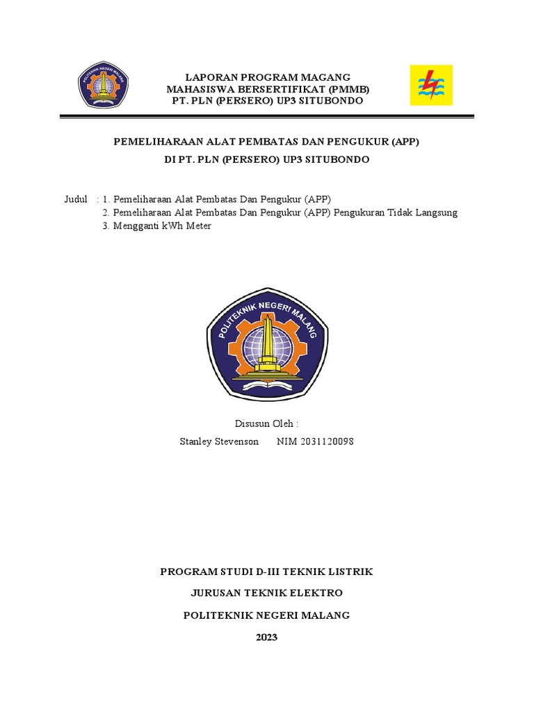 Laporan Program Magang Mahasiswa Bersertifikat (Stanley Stevenson) | PDF