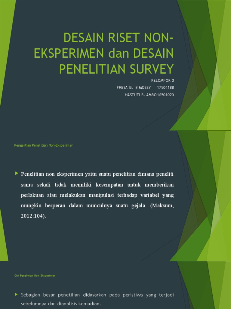 Desain Riset Non-Eksperimen | PDF