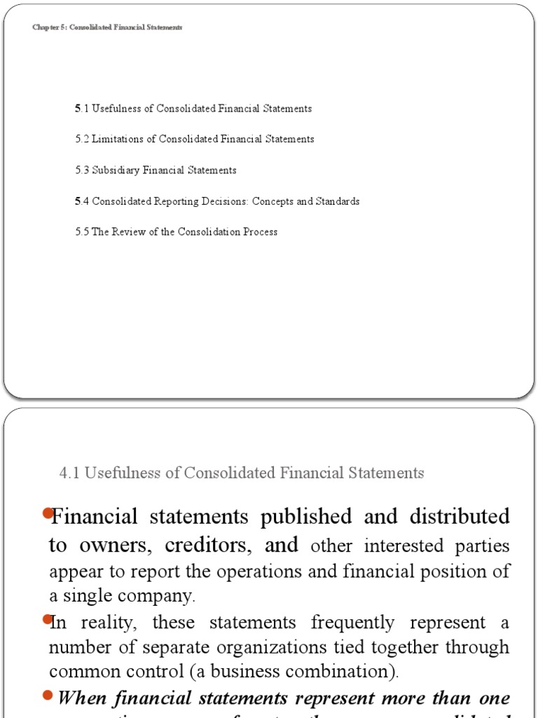 Consolidated Financial Statements Overview | PDF | Consolidation ...