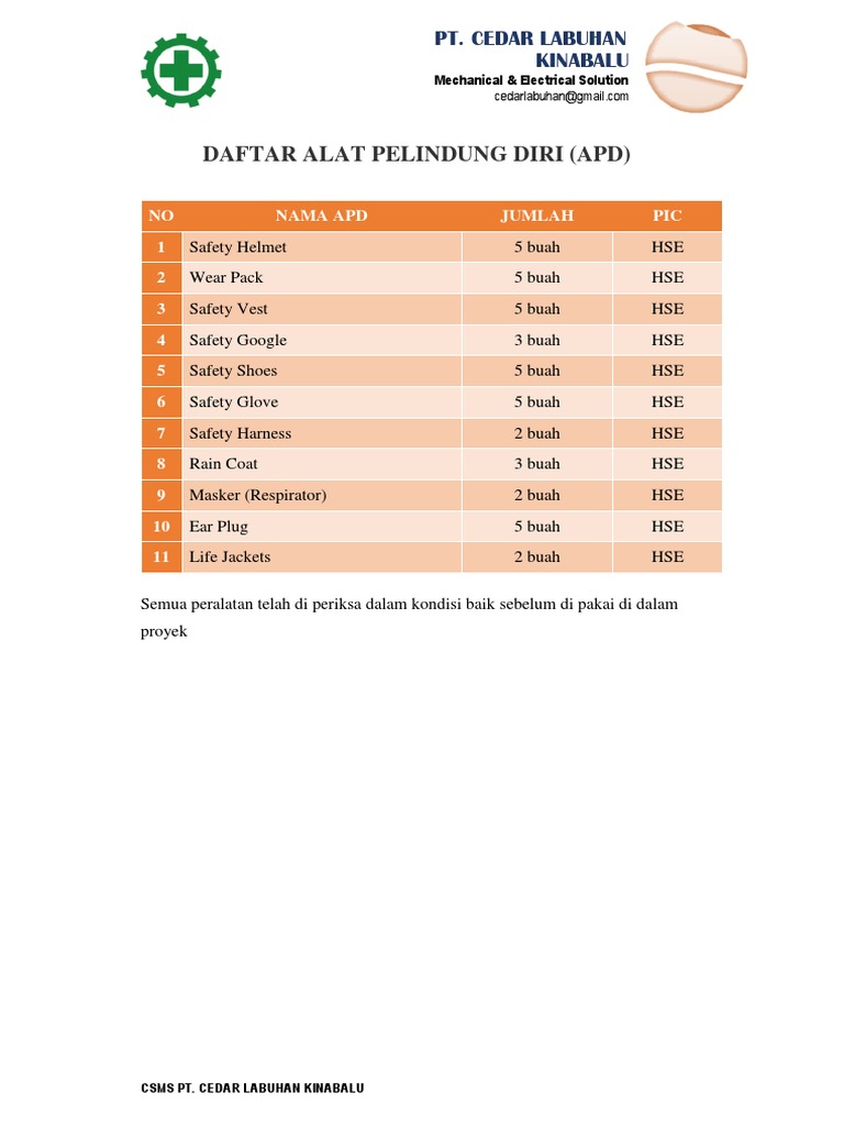 Daftar Apd Pdf Pdf