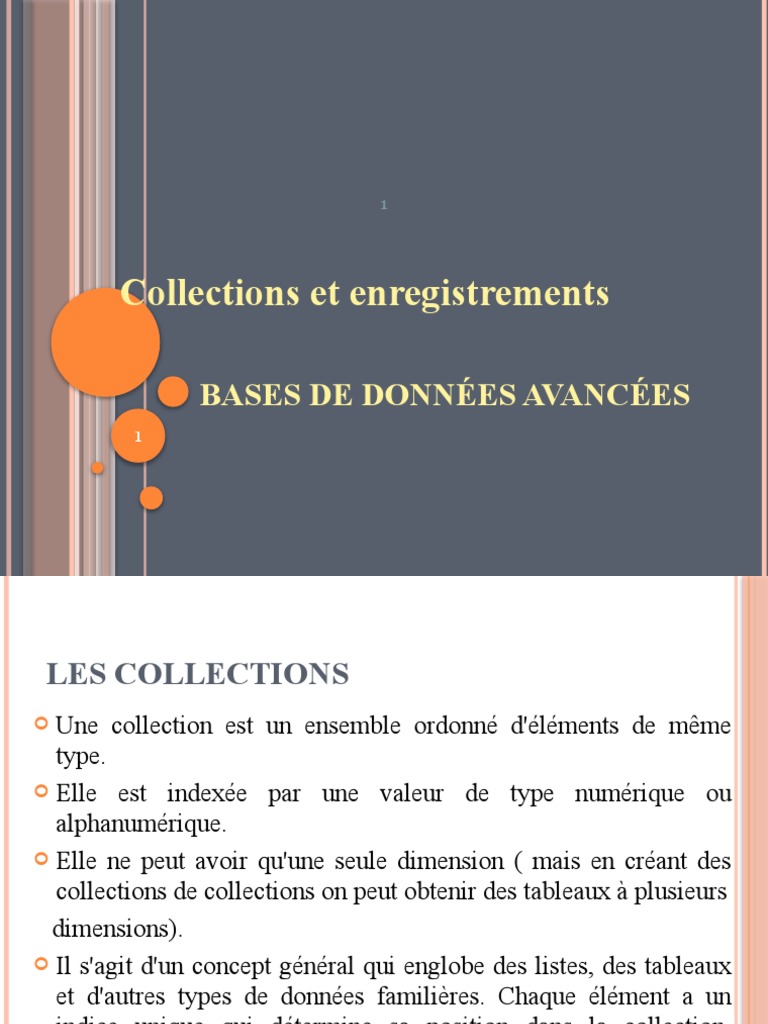 Chapitre3 Collections | PDF | PL/SQL | SQL