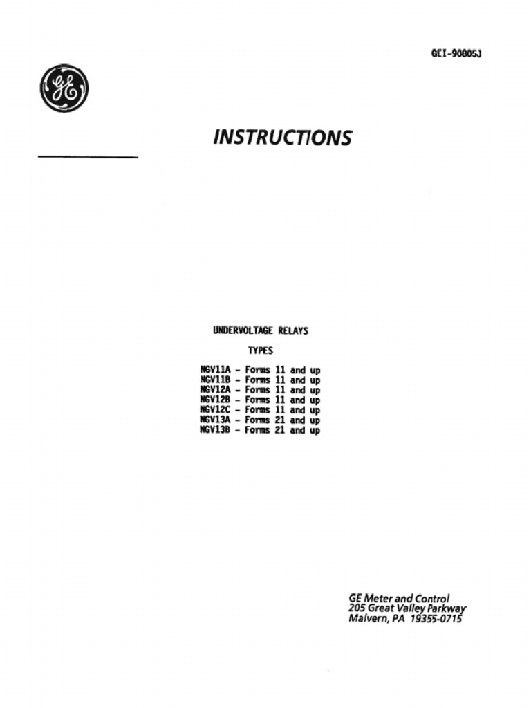 Gei 90805J | PDF | Relay | Inductor