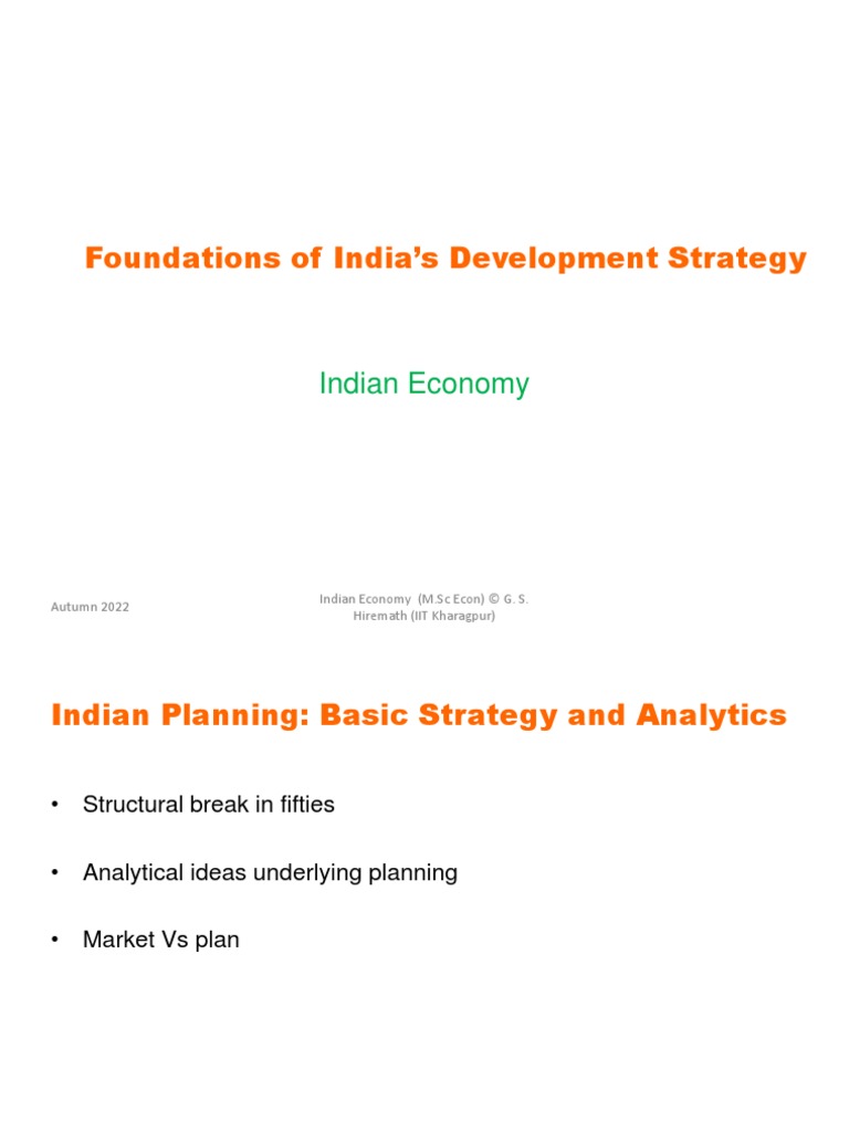 Foundations of India's Development Strategy | PDF | Economy Of India ...