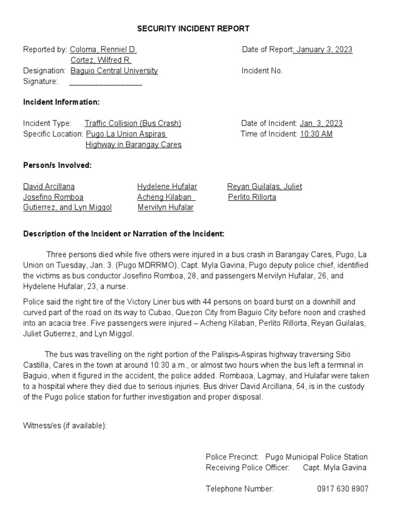 Security Incident Report | PDF